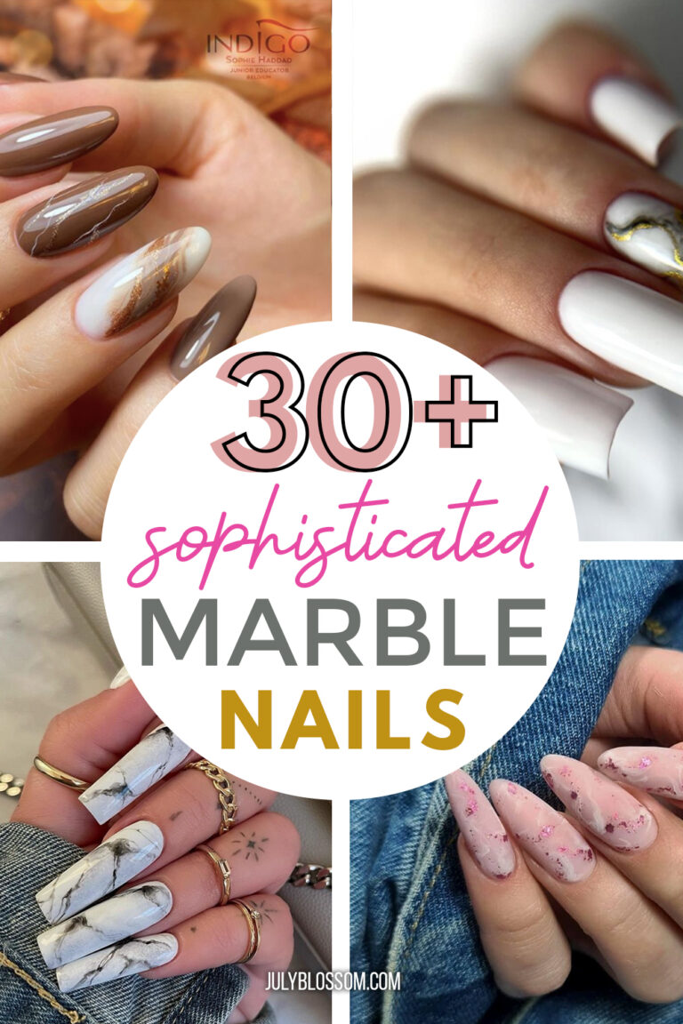 30+ Trendy Marble Nails for a Polished Look - ♡ July Blossom