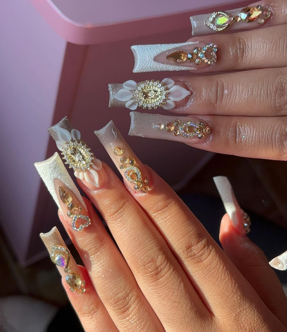 40+ Perfect Prom Nails for a Pretty Look - ♡ July Blossom